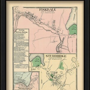 Village of STURBRIDGE, Massachusetts 1870 Map - Etsy