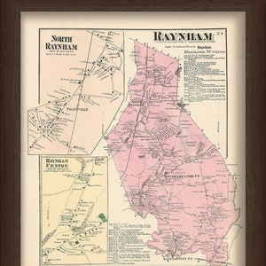 RAYNHAM, Massachusetts 1871 Map - Replica or Genuine ORIGINAL - Etsy