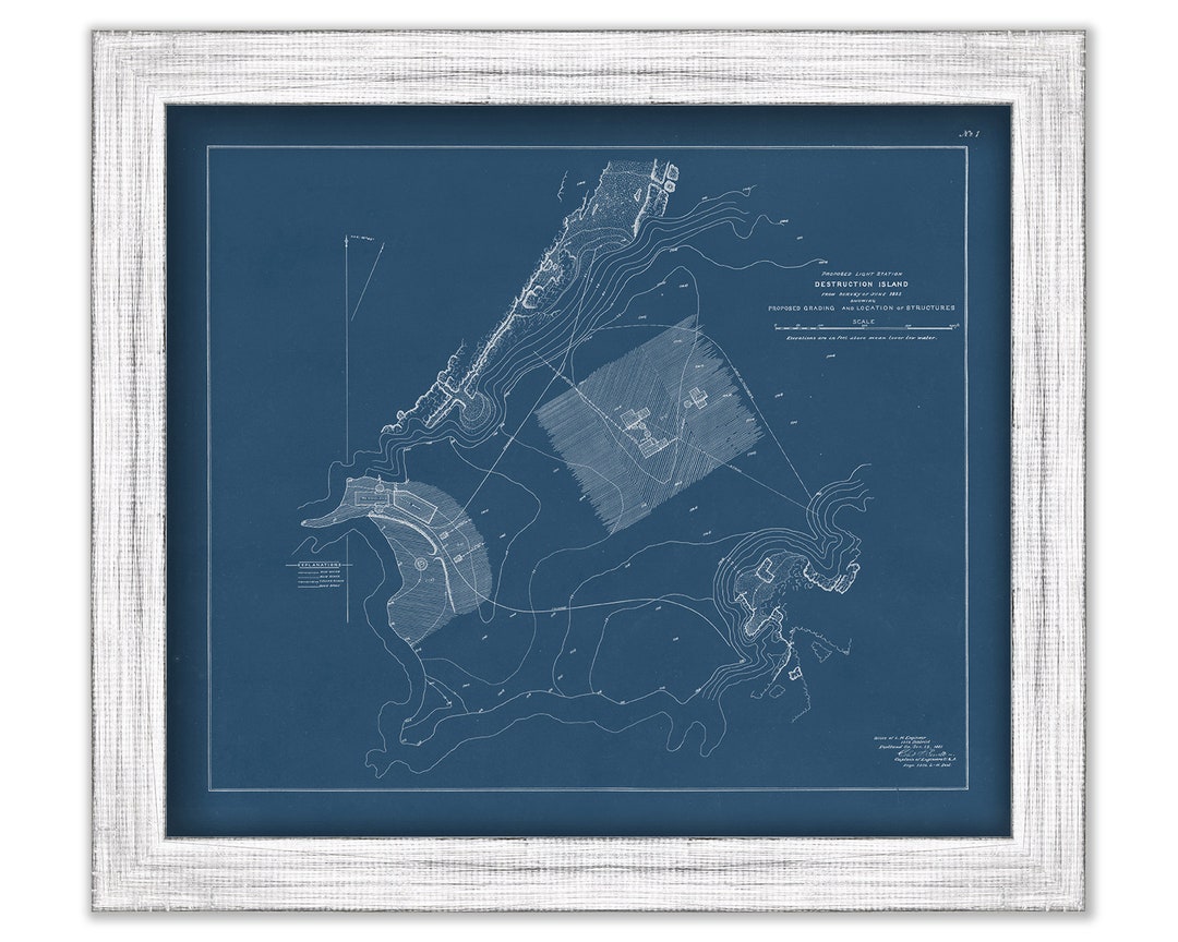 Destruction Island Lighthouse, Washington State - Site Plan Blueprint ...