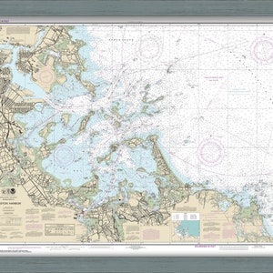 BOSTON HARBOR, Massachusetts - Nautical Chart 2018 - Etsy