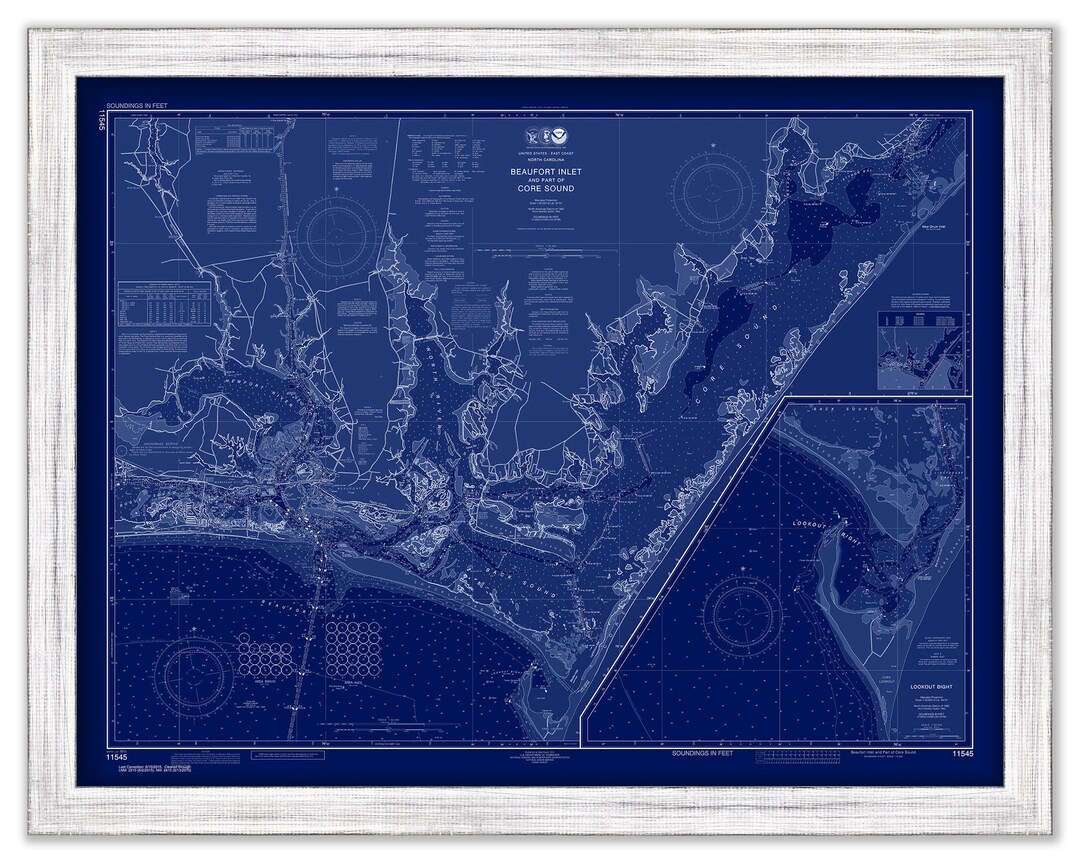 BEAUFORT INLET, North Carolina - 2015 Nautical Chart Blueprint - Etsy