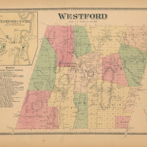 WESTFORD, Vermont - 1869 Map - Etsy