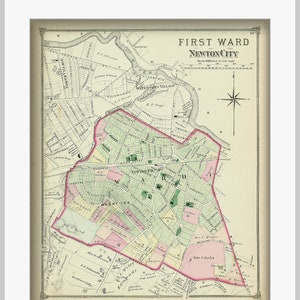 City of NEWTON, NEWTON CORNER, Massachusetts 1874 Map - Etsy