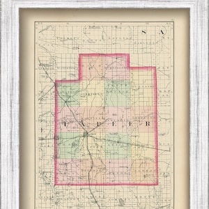 LAPEER COUNTY, Michigan 1873 Map - Replica or Genuine Original - Etsy