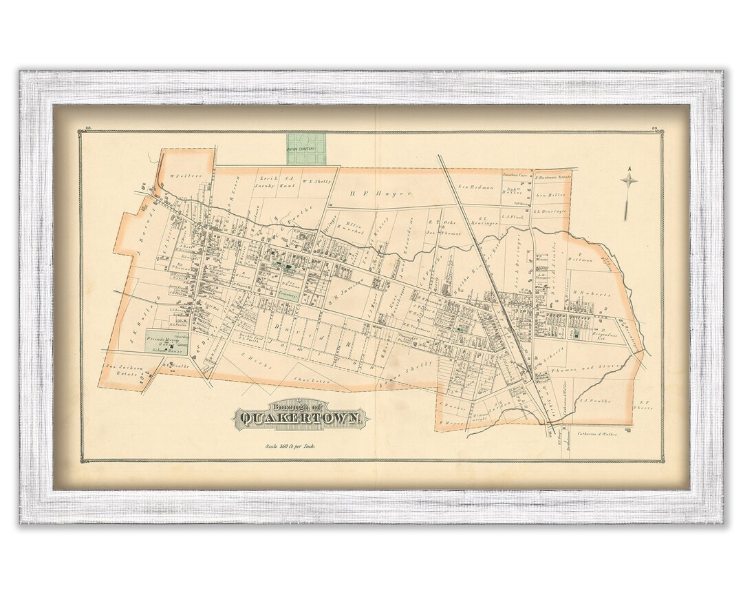 QUAKERTOWN, Pennsylvania - 1876 Map - Etsy