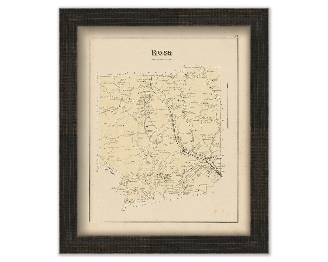 ROSS, Pennsylvania 1876 Map - Replica or Genuine ORIGINAL - Etsy