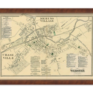 Village of WEBSTER, Massachusetts 1870 Map - Etsy