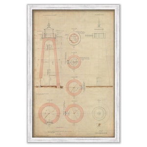 COVE POINT LIGHTHOUSE, Maryland - Drawing and Plan of the Lighthouse as ...