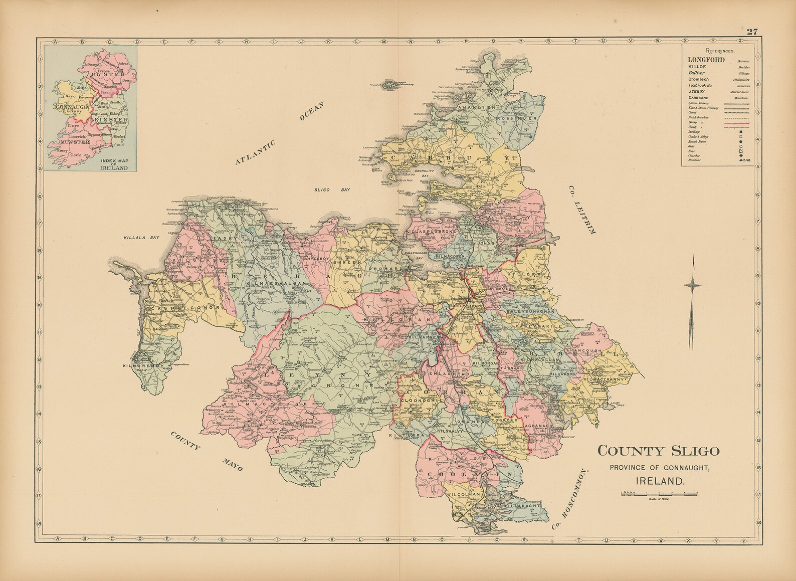 COUNTY SLIGO Ireland 1901 Map Replica or Genuine Original | Etsy