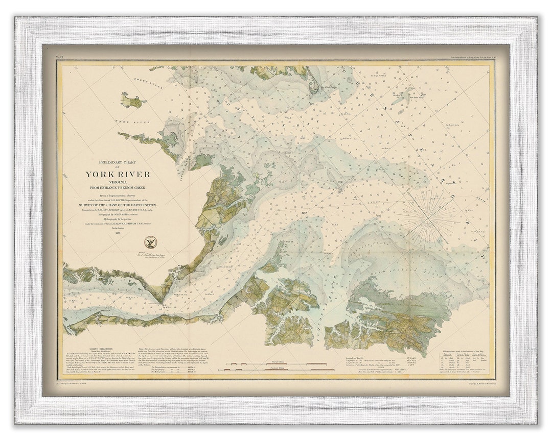 YORK RIVER, Virgina - Nautical Chart by United States Coast and ...