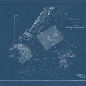 Destruction Island Lighthouse, Washington State - Site Plan Blueprint ...
