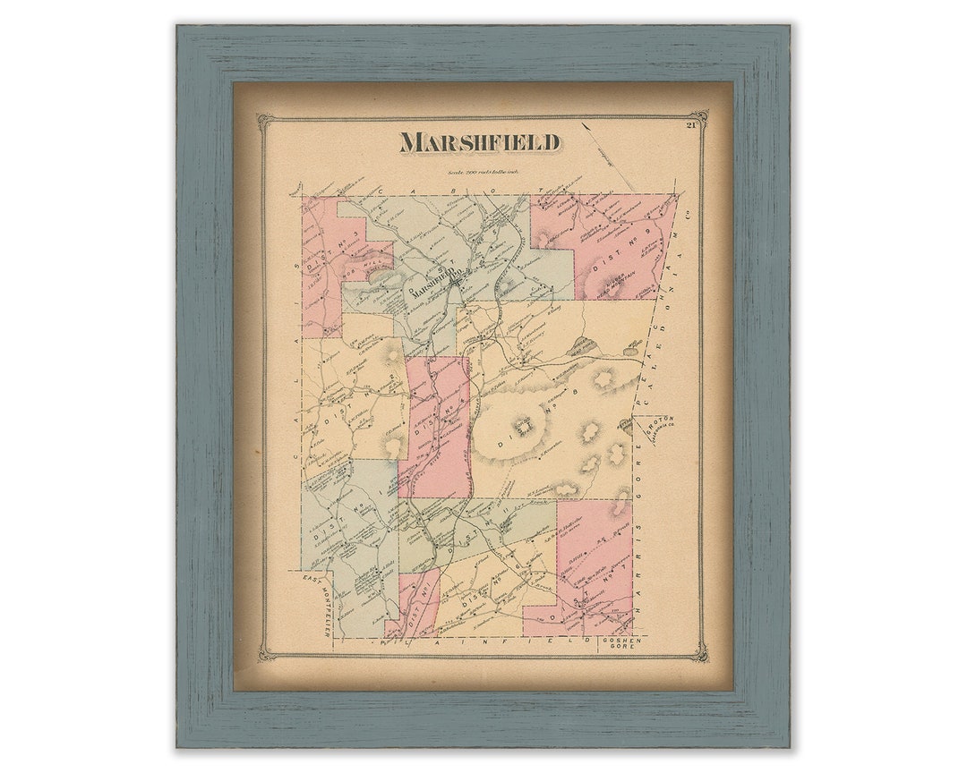 MARSHFIELD, Vermont - 1873 Map - Etsy