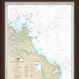 COHASSET and SCITUATE HARBORS, Massachusetts - Nautical Chart 2019 - Etsy