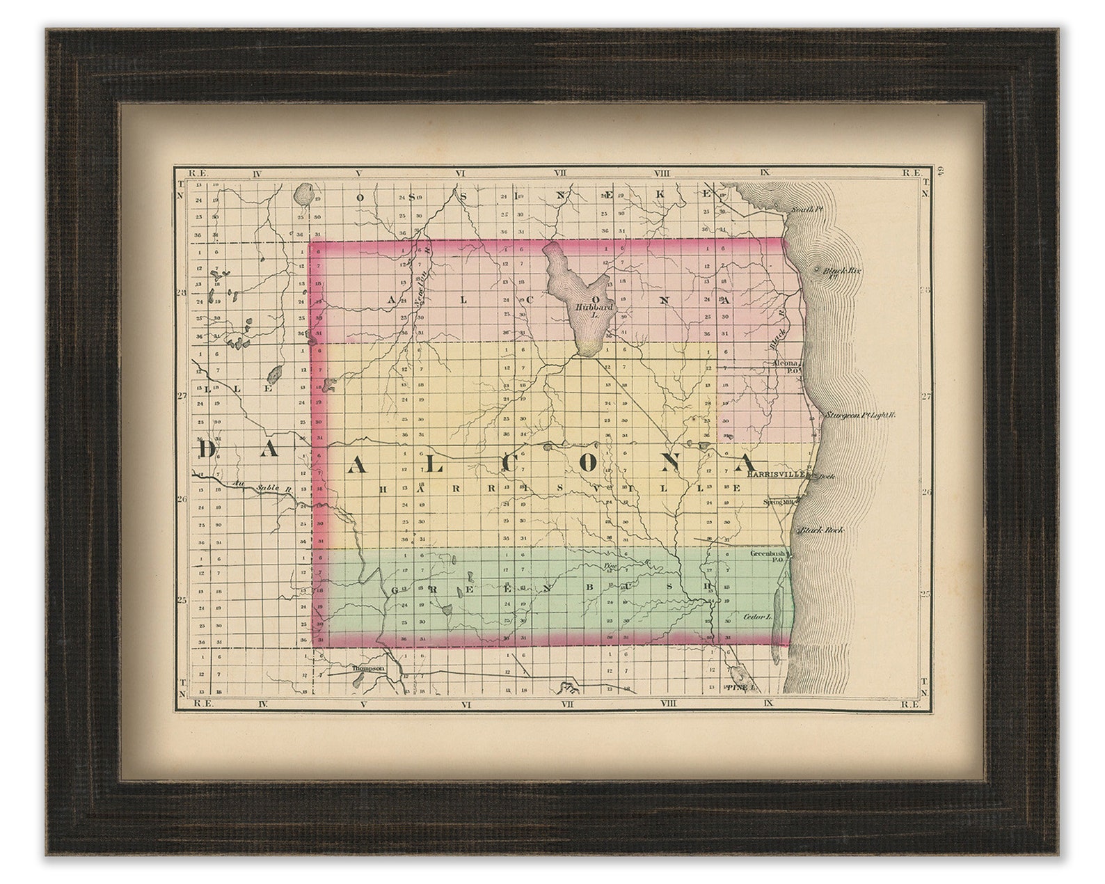 ALCONA COUNTY Michigan 1873 Map Replica or Genuine Original - Etsy