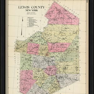 LEWIS County, New York 1912 Map, Replica or GENUINE ORIGINAL - Etsy