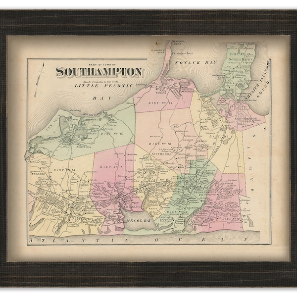 Southampton Map New York - Etsy