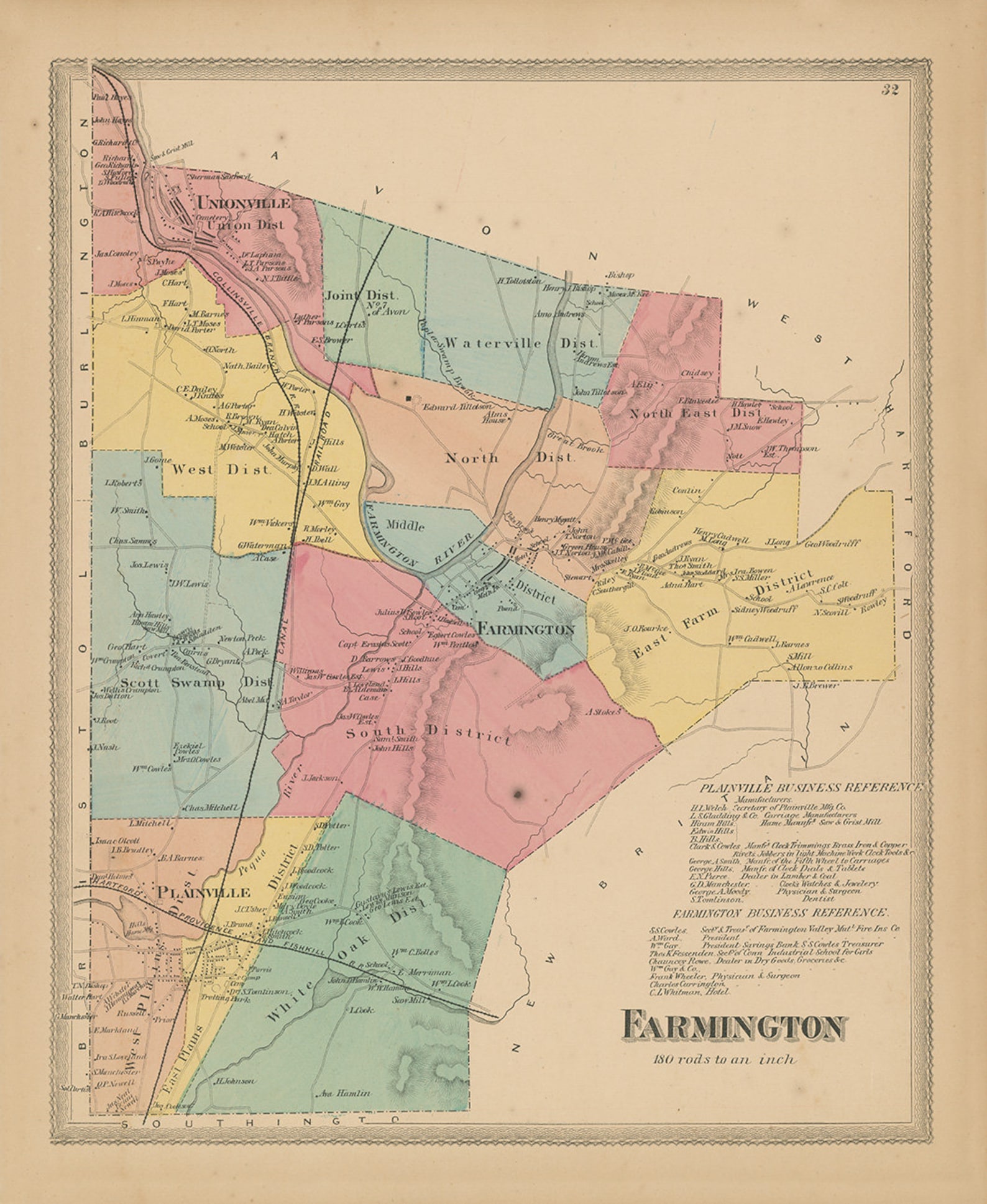 FARMINGTON Connecticut 1869 Map Replica or GENUINE ORIGINAL - Etsy FARMINGTON Connecticut 1869 Map Replica or GENUINE ORIGINAL - Etsy