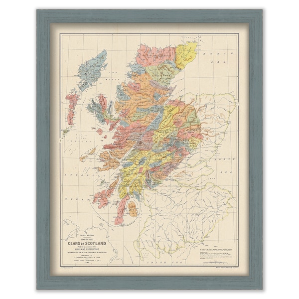 Scotland Map of Clans - Etsy