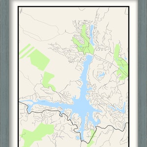 LAKE LURE, North Carolina Contemporary Map Poster - Etsy