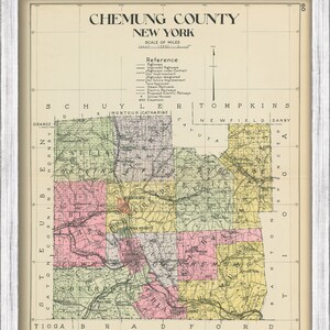 CHEMUNG County, New York 1912 Map, Replica or GENUINE ORIGINAL - Etsy