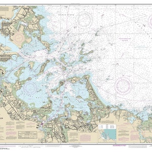 BOSTON HARBOR, Massachusetts - Nautical Chart 2018 - Etsy