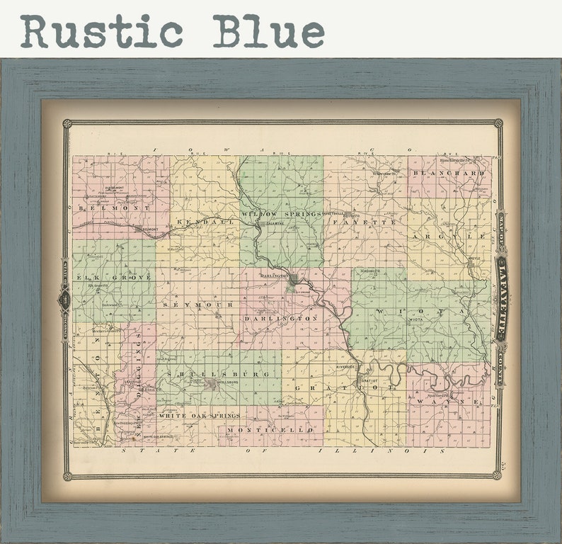 LAFAYETTE COUNTY Wisconsin 1878 Map Replica or Genuine - Etsy