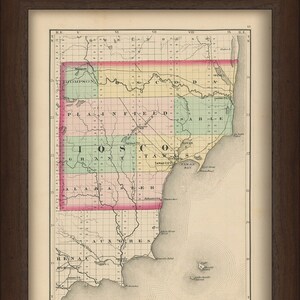 IOSCO COUNTY, Michigan 1873 Map - Replica or Genuine Original - Etsy