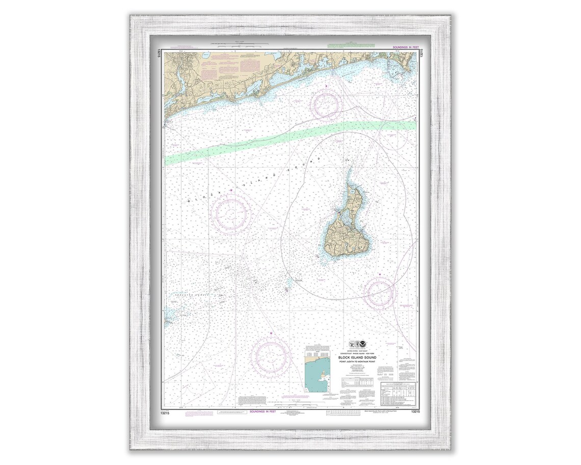 BLOCK ISLAND SOUND Rhode Island 2014 Nautical Chart - Etsy UK