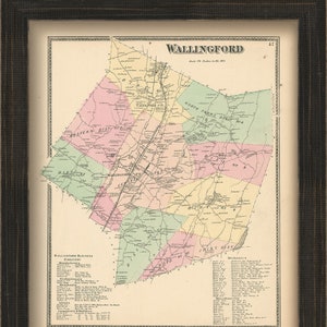 WALLINGFORD, Connecticut, 1868 Map, Replica or Genuine Original - Etsy