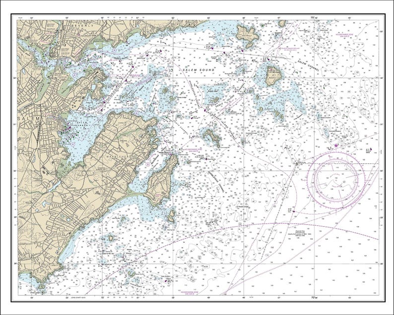 MARBLEHEAD HARBOR, Massachusetts - Nautical Chart 2013 - Etsy