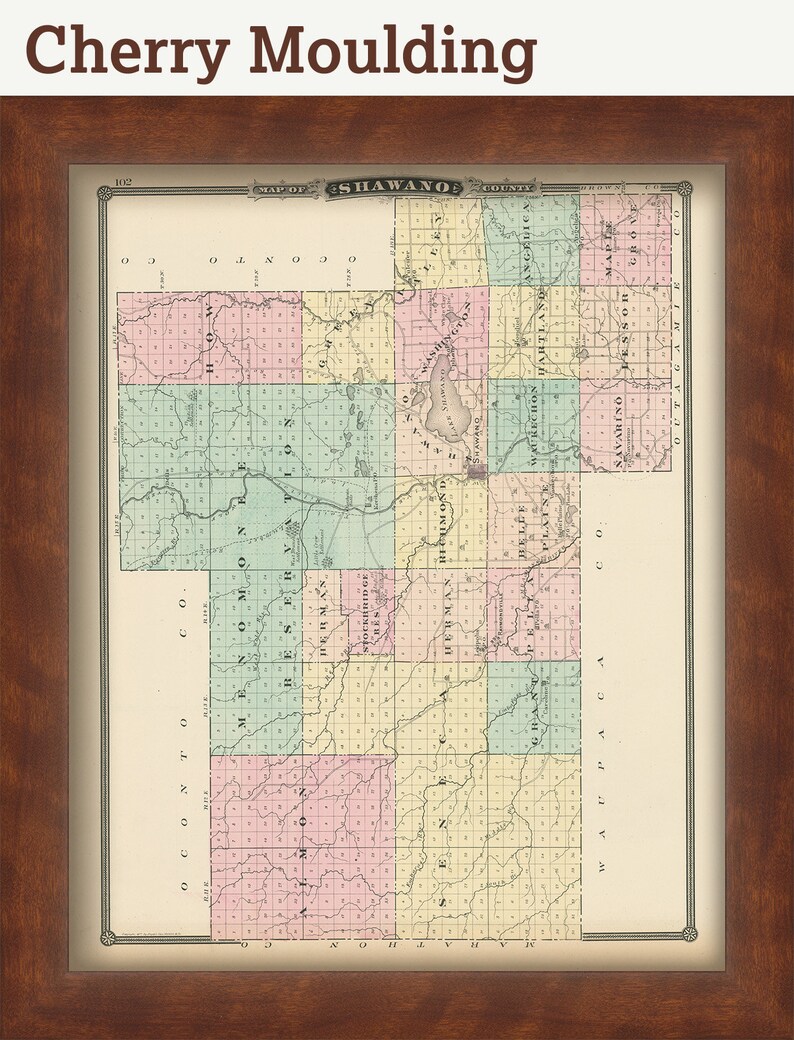 SHAWANO COUNTY, Wisconsin 1878 Map, Replica or Genuine Original - Etsy