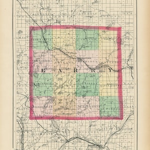 BARRY COUNTY, Michigan 1873 Map - Replica or Genuine Original - Etsy