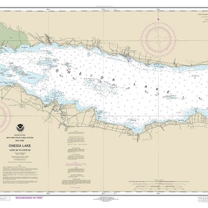 ONEIDA LAKE, New York - 2019 Nautical Chart - Etsy