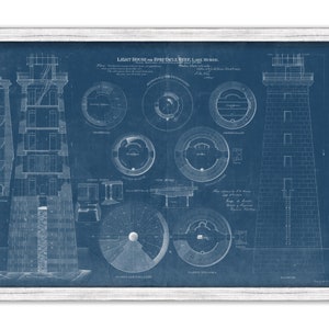 SPECTACLE REEF LIGHTHOUSE, Michigan - Blueprint Drawing and Plan of the ...