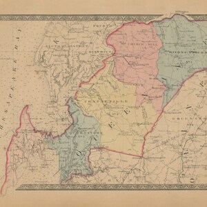 QUEEN ANNE COUNTY, Maryland 1866 Map, Replica or Genuine Original - Etsy