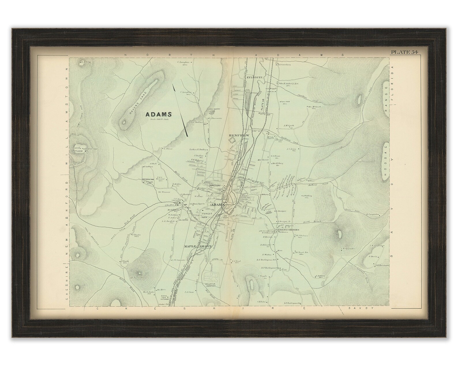 ADAMS, Massachusetts 1904 Map - Replica or Genuine Original - Etsy