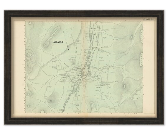 ADAMS Massachusetts 1904 Map Replica or Genuine Original - Etsy