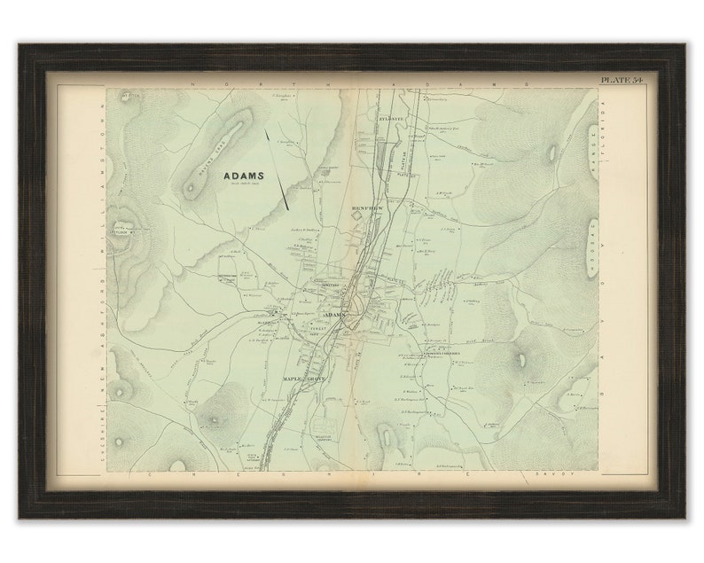ADAMS, Massachusetts 1904 Map - Replica or Genuine Original - Etsy