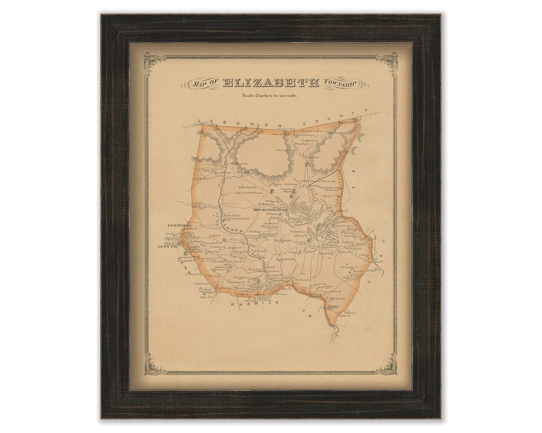 ELIZABETH, Pennsylvania 1875 Map - Replica or GENUINE ORIGINAL - Etsy