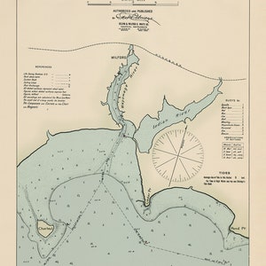 Milford, Connecticut - Nautical Chart by George W. Eldridge Colored ...