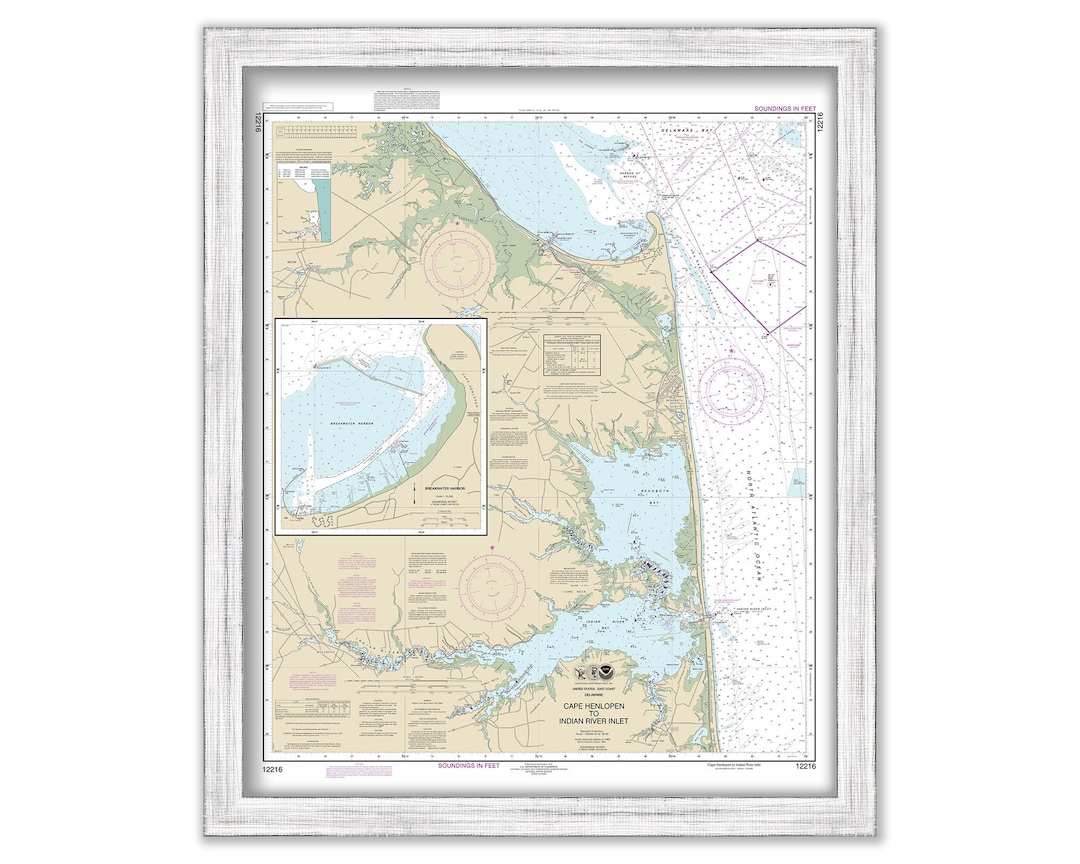 REHOBOTH BEACH, Delaware - 2018 Nautical Chart - Etsy