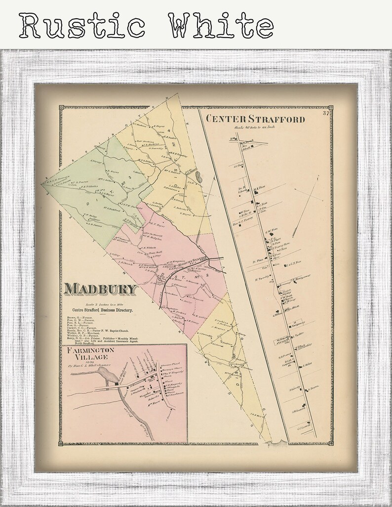 Town of MADBURY, New Hampshire 1871 Map, Replica or GENUINE ORIGINAL - Etsy