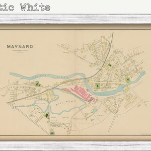 MAYNARD, Massachusetts 1889 Map - Replica or Genuine ORIGINAL - Etsy