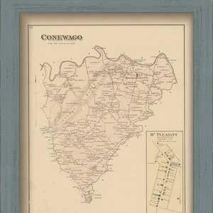 CONEWAGO, Pennsylvania 1876 Map - Replica or Genuine ORIGINAL - Etsy