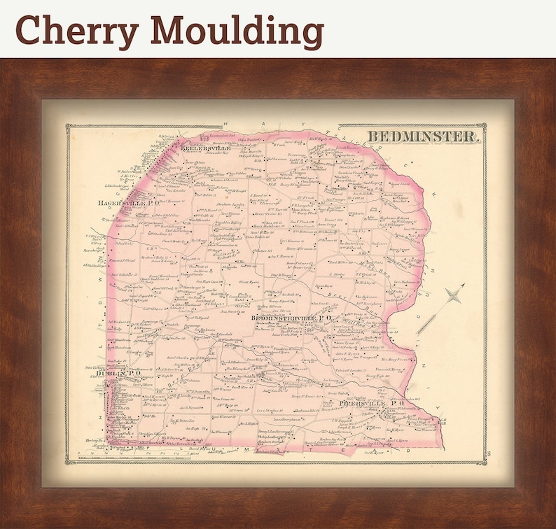 BEDMINSTER, Pennsylvania - 1876 Map - Etsy