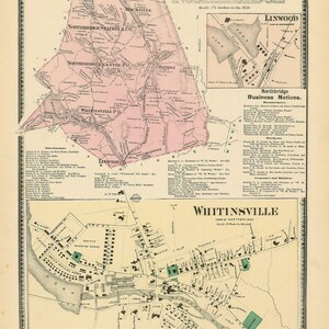 Town of NORTHBRIDGE, Massachusetts 1870 Map - Etsy