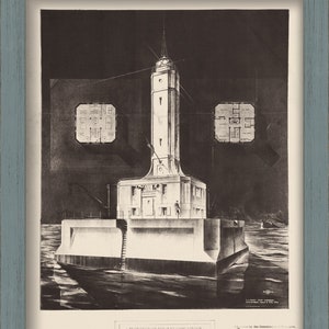 GRAYS REEF LIGHTHOUSE, Michigan - Drawing and Plan of the Lighthouse as ...