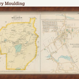 Town and Village of SHARON, Massachusetts 1888 Map - Etsy