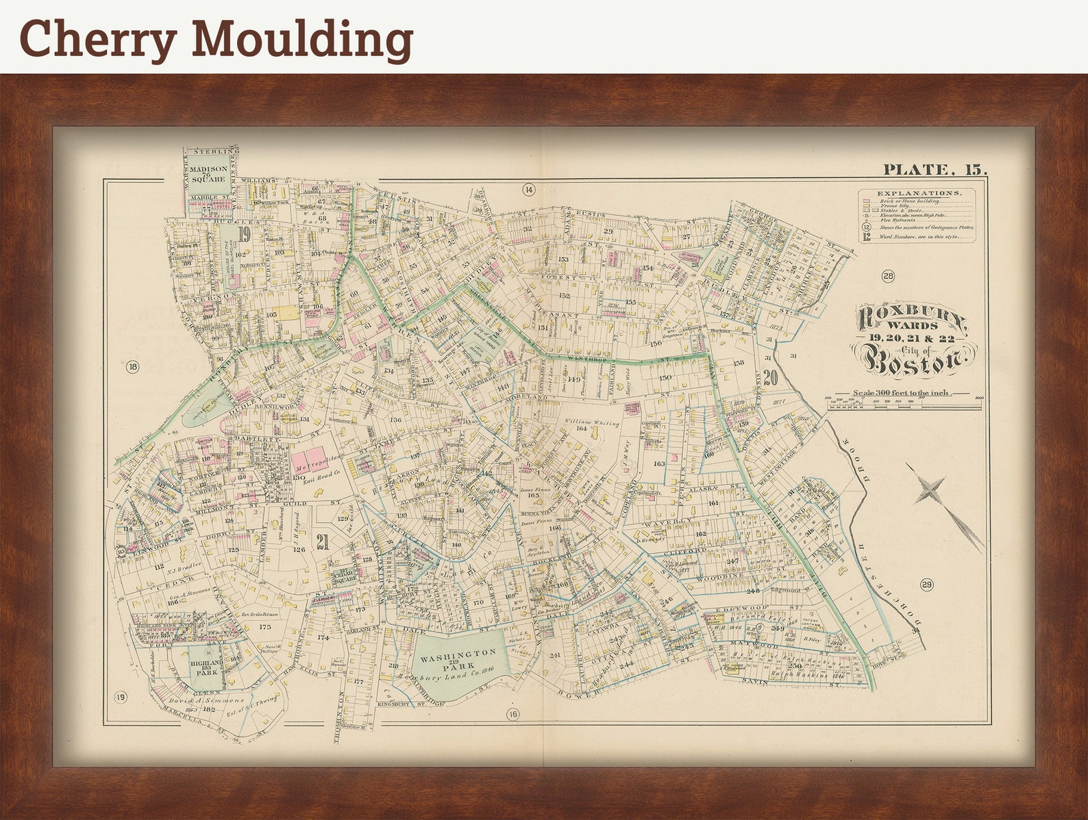 ROXBURY Boston Massachusetts 1882 Map Replica or Genuine - Etsy