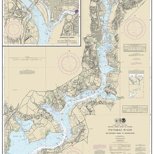 WASHINGTON DC and Potomac River 2015 Nautical Chart - Etsy